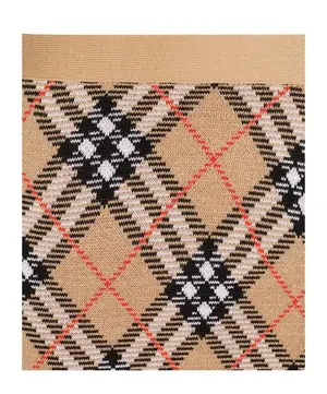 Burberry Checked Knitted Midi Skirt