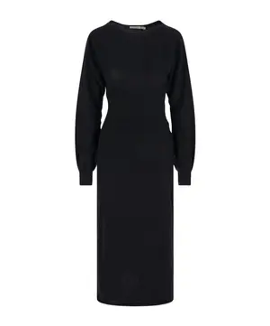 Paloma Wool Long Sleeve Button Detail Dress - Black
