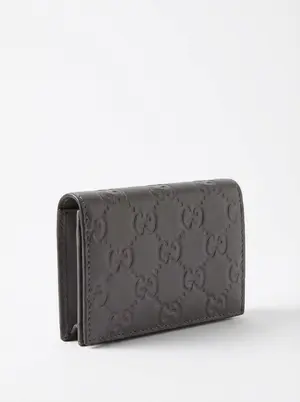 Gucci Gg Emblem Card Case - Grey