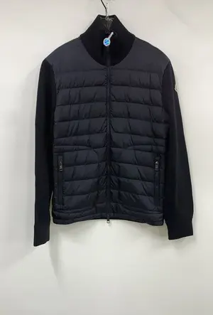 Moncler Padded Zip-up Cardigan With Zip Closure - Navy
