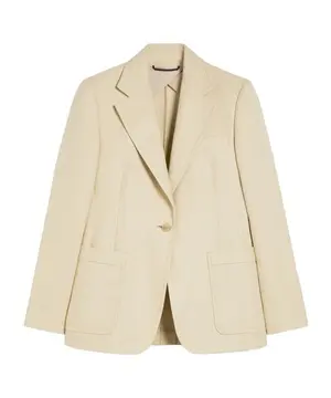 Max Mara Cotton And Linen Single-breasted Blazer - Sand
