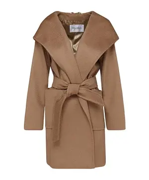 Max Mara Belted Long-sleeved Coat - Camel