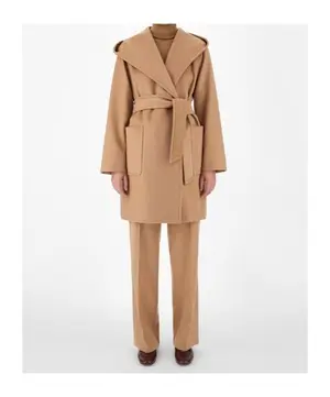 Max Mara Belted Long-sleeved Coat - Camel