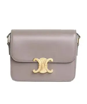 Celine Classique Triomphe Bag In Shiny Calfskin - Gray