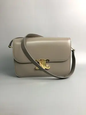 Celine Classique Triomphe Bag In Shiny Calfskin - Gray