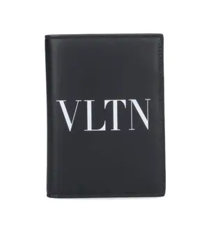 Valentino Garavani Vltn Logo Printed Bi-fold Wallet - Black