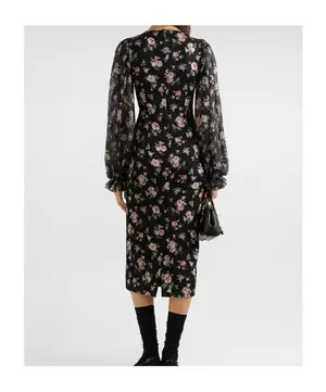 Dolce & Gabbana Roses-printed Charmeuse Dress
