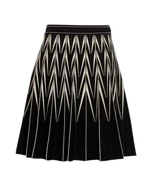 Alexander McQueen Pleated Mini Skirt With Zig-zag Weave