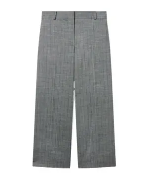 Stella McCartney Wide Leg Pinstripe Trousers - Grey