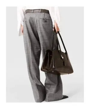 Stella McCartney Wide Leg Pinstripe Trousers - Grey