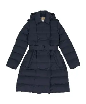 Burberry Long-sleeved Down Jacket With Hood And Belt