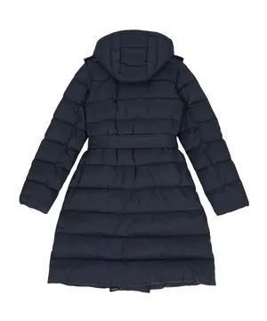 Burberry Long-sleeved Down Jacket With Hood And Belt