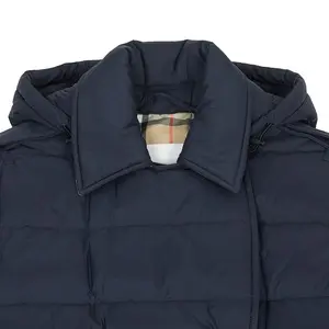 Burberry Long-sleeved Down Jacket With Hood And Belt