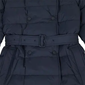 Burberry Long-sleeved Down Jacket With Hood And Belt