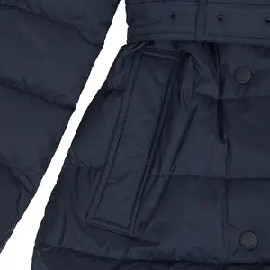 Burberry Long-sleeved Down Jacket With Hood And Belt
