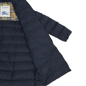 Burberry Long-sleeved Down Jacket With Hood And Belt