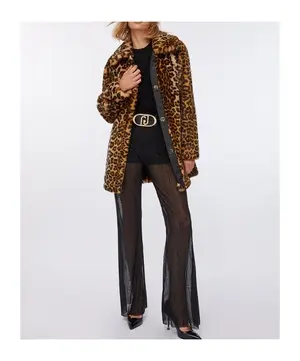 Liu Jo Leopard Print Faux Fur Coat