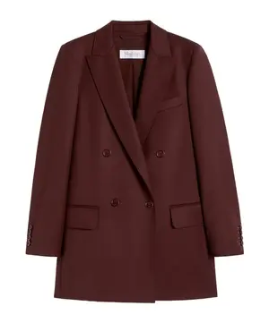Max Mara Double Breasted Peak Lapel Blazer - Cherry