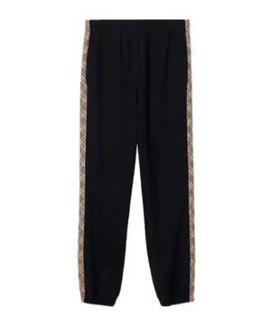 Burberry Burberry Check-Band Tack Trousers Navy Blue