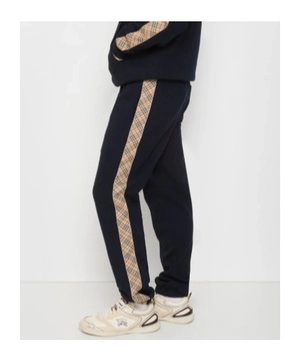 Burberry Check-band Tack Trousers - Navy Blue