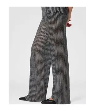 Missoni Sequined Striped Trousers - Silver And Grey