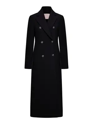 Sportmax Double-breasted Long Coat - Black