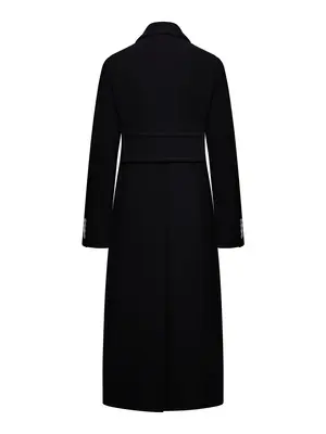Sportmax Double-breasted Long Coat - Black