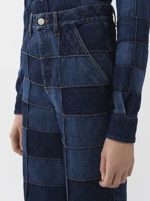 Chloé Patchwork Wide-leg Jeans - Blue