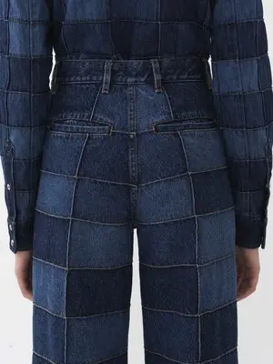 Chloé Patchwork Wide-leg Jeans - Blue