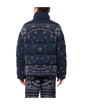 Alanui Bandana Jacquard Puffer Jacket - Black