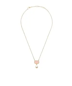 Valentino Garavani Ovalette Embellished Necklace With Pearl - Yellow