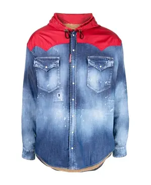 Dsquared2 Hooded Military Denim Overshirt
