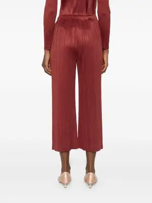 Issey Miyake Elastic Waist Pleated Trousers - Brownish Red