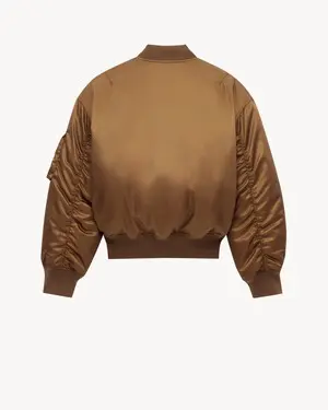 Saint Laurent Zip-up Padded Bomber Jacket - Brown