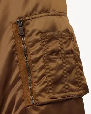 Saint Laurent Zip-up Padded Bomber Jacket - Brown