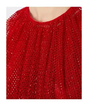 Sportmax Embellished Mesh Tank Top - Red