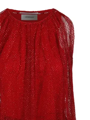Sportmax Embellished Mesh Tank Top - Red