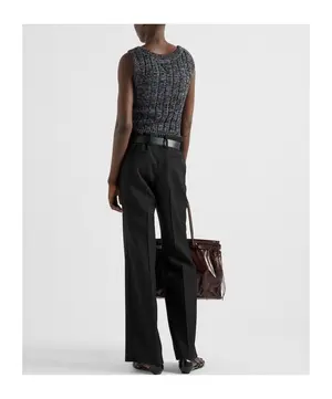 Prada Belted Pleated Trousers