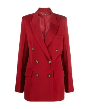 Victoria Beckham Double Breasted Straight Hem Blazer