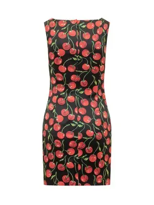 Dolce & Gabbana Cherry Print Sleeveless Mini Dress