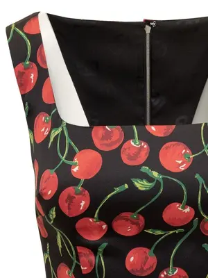 Dolce & Gabbana Cherry Print Sleeveless Mini Dress