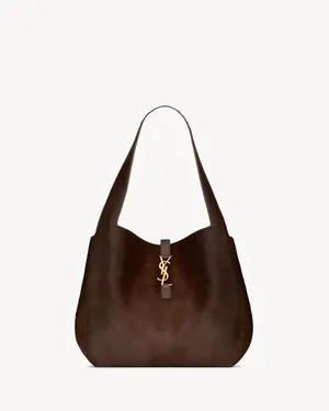 Saint Laurent Le 5 À 7 Bea Tote Bag In Pony Hair Leather - Brown
