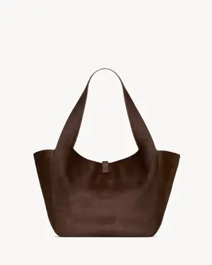 Saint Laurent Le 5 À 7 Bea Tote Bag In Pony Hair Leather - Brown