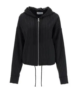 Sportmax Logo Pinstripe Zip-up Casual Jacket