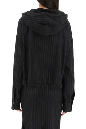 Sportmax Logo Pinstripe Zip-up Casual Jacket