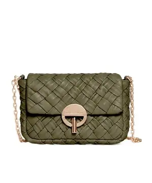 Vanessa Bruno Small Braided Leather Moon Bag
