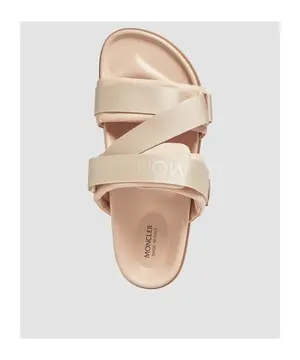 Moncler Logo Patch Slides - Pink