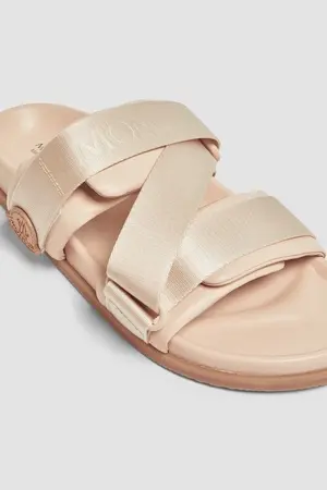 Moncler Logo Patch Slides - Pink
