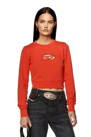 DIESEL® F-slimmy-od Cropped Sweatshirt - Red