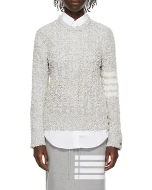 Thom Browne Open Tuck Stitch 4-bar Jumper